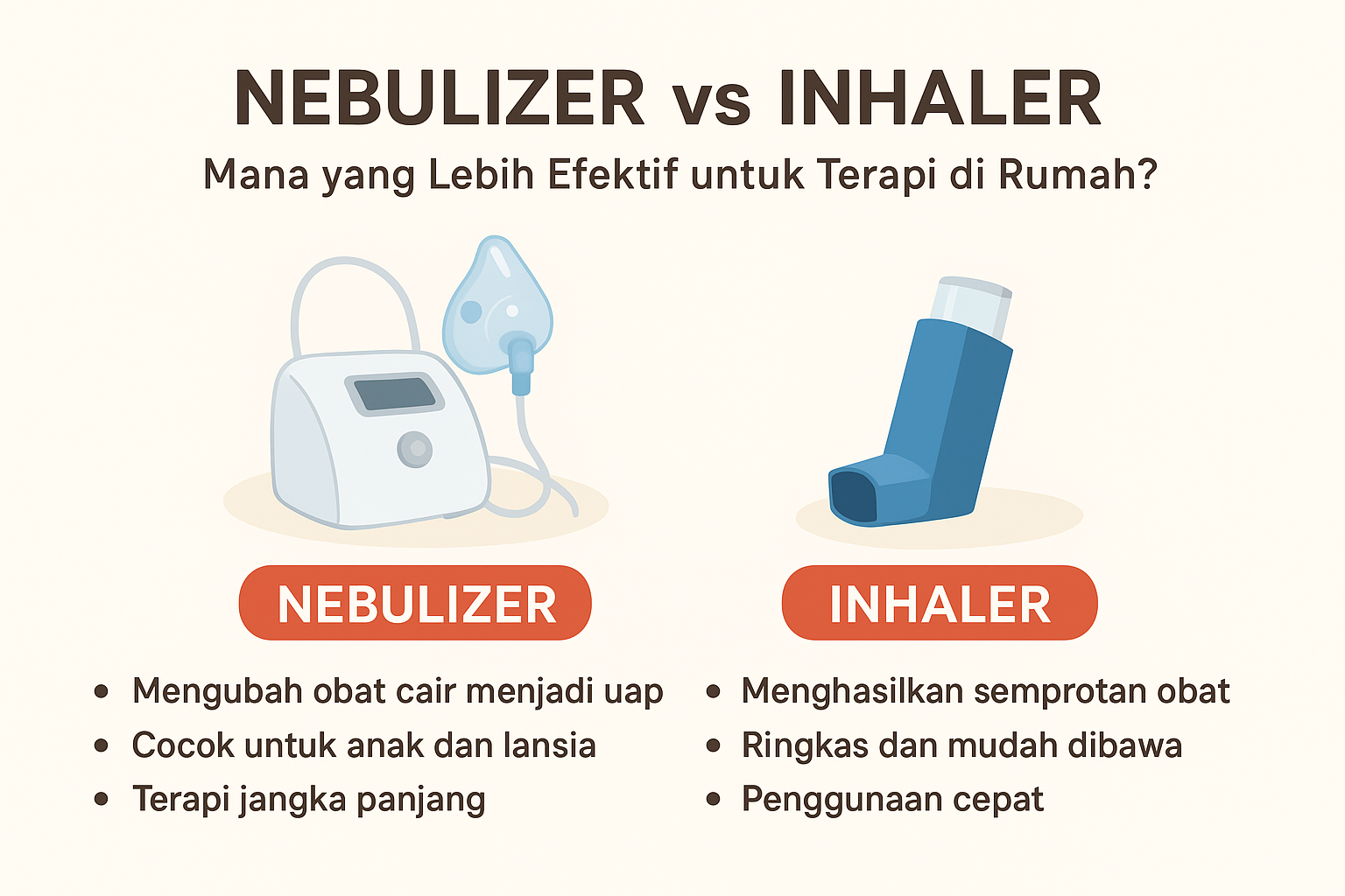 Nebulizer vs Inhaler: Mana yang Lebih Efektif untuk Terapi di Rumah?